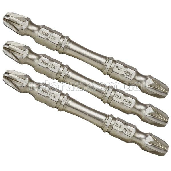 Двостороння ударна торсійна біта PZ3-PZ3х65 мм Makita 3 шт оригінал B-20725